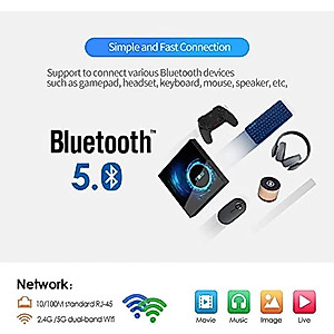 T95 Android TV Box 4GB RAM 128GB ROM- Streaming Media Players with Max Storage- Android Box 2023, H616 Quad-core 64bit, 2.4G/5.0G Dual WiFi, 6K Ultra HD, Bluetooth 5.0 & Wireless Backlit Mini Keyboard