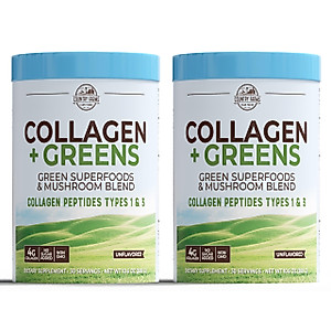 COUNTRY FARMS Collagen Peptides Powder with Greens Dietary Powder Supplement (Type I, III) for Skin Hair Nail and Joints, Dairy/Gluten/Sugar Free, Energizing Superfoods, 21.2 Oz, 60 Servings
