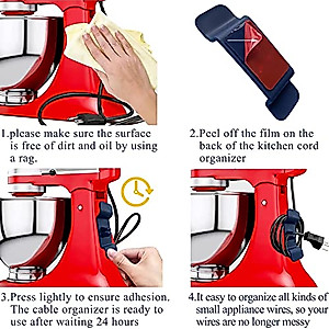 Can be used for wire organizers that stick to kitchen utensils, wire packs for small appliances, blenders, coffee makers, pressure cookers and air fryers (6Pcs)