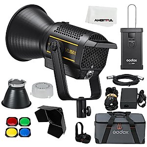 Godox VL150II 165W 5600±200K CRI96+,TLCI 96+ LED Studio Video Light with APP Control, Built-in FX Effects, Outdoor-Indoor Dual-use LED Continuous Light （VL150 Upgrade ）