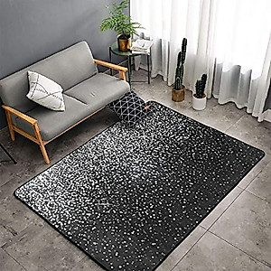 ASEELO Shiny Silver Glitter Super Soft Rug Modern Indoor Rectangular Rug 60x39in Non-Slip and Durable Rug for Living Room Bedroom and Study