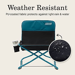 Coleman Cross Rocker Outdoor Rocking Chair, Portable Folding Chair with Padded Arms, Cup Holder, and Weather-Resistant Fabric; Supports up to 300lbs