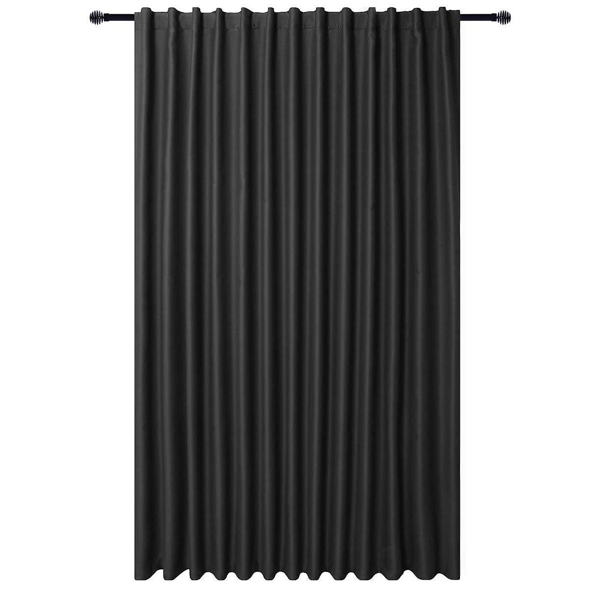DWCN Patio Sliding Door Curtains - Extra Wide Curtains for Glass Door, Privacy Room Divider Blackout Thermal Curtain Panel with Back Tab & Rod Pocket for Bedroom Partition, 100 x 84 Inches, Black