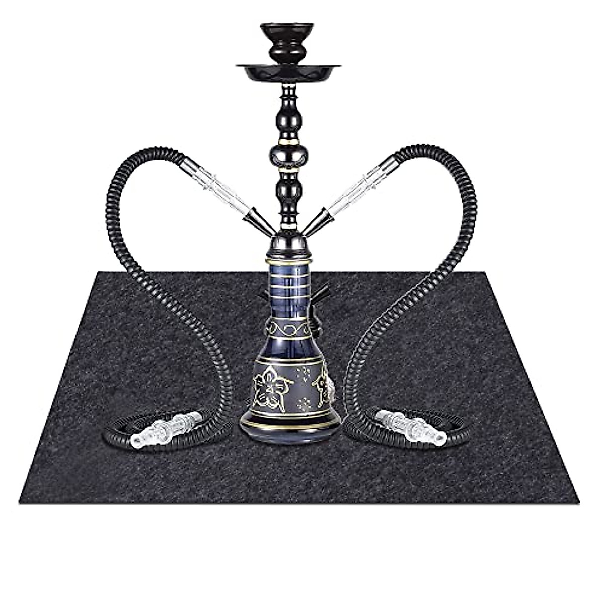 Delooant Under the Hookah Set Mat, Soft Felt Fabric, Absorbing Oil Pads, Reusable Durable Washable Floor Mat Protect Decks, Patios, Grease Splatters(Hookah Mat:24inches x 30inches), grey