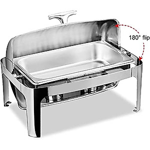 UZOURI Stainless Steel Chafing Dish, Chafing Dish Set Food Warmer Buffet, with Food Pans Fuel Holders, Food Warmer Professional Set for Catering, Buffet and Party(Size:1) (1)