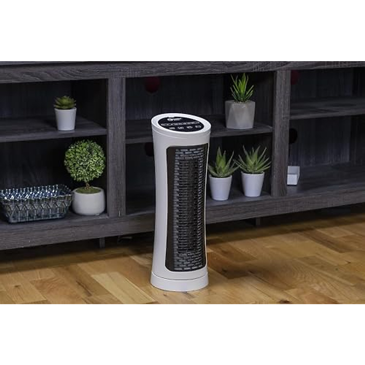 Comfort Zone Electric Oscillating Digital Tower Space Heater with Digital Thermostat, Built-in Overheat Sensor, and Power Indicator Light, Ideal for Home, Bedroom, & Office, 1,500W, CZ457EWT