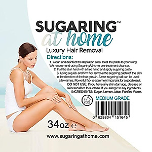 Sugaring Hair Removal Paste Medium for Professional Use on Bikini, Brazilian, Arms, Legs, Back 34 oz.