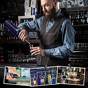 AOZITA 12 Pack Stainless Steel Classic Bottle Pourers Tapered Spout - Liquor Pourers with Rubber Dust Caps