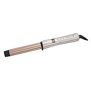 REMINGTON Shine Therapy Argan Oil & Keratin Infused 1 Inch Straight Barrel Curling Wand for Loose Waves, Includes Heat Glove