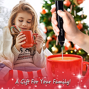 Milk Frother Handheld, Dallfoll USB Rechargeable Electric Foam Maker for Coffee, 3 Speeds Mini Milk Foamer Drink Mixer with 2 Whisks for Bulletproof Coffee Frappe Latte Cappuccino Hot Chocolate