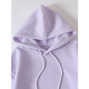 SOLY HUX Women's Casual Hoodies Sweatshirts Long Sleeve Basic Pullover Tops Winter Clothes 2023 Lilac Purple M
