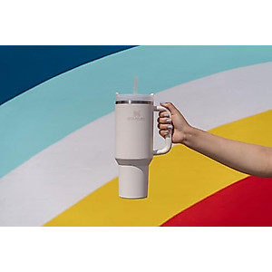 Stanley Quencher H2.0 Tumbler with Handle and Straw 40 oz | Flowstate 3-Position Lid | Cup Holder Compatible for Travel | Insulated Stainless Steel Cup | BPA-Free | Cream 2.0
