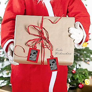 Ethnic Pattern Skull Christmas Photo Ornament Frame Red Picture Frame for Xmas Tree Hanging Decoration