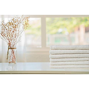 RosenSoft Oversized Wash Clothes-16x14 in Extra Large Wash Cloths for Body and Face, Hand Gym Spa- Fingertip Towels for Bathroom, Bath Towel Set, 100% Turkish Cotton Thick and Absorbent (White, 6)