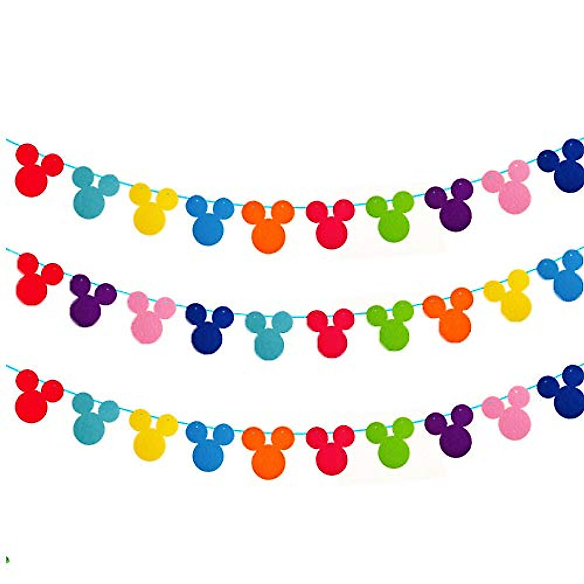 Kinyanco Colorful Mickey Mouse Garland for Parties & Decor