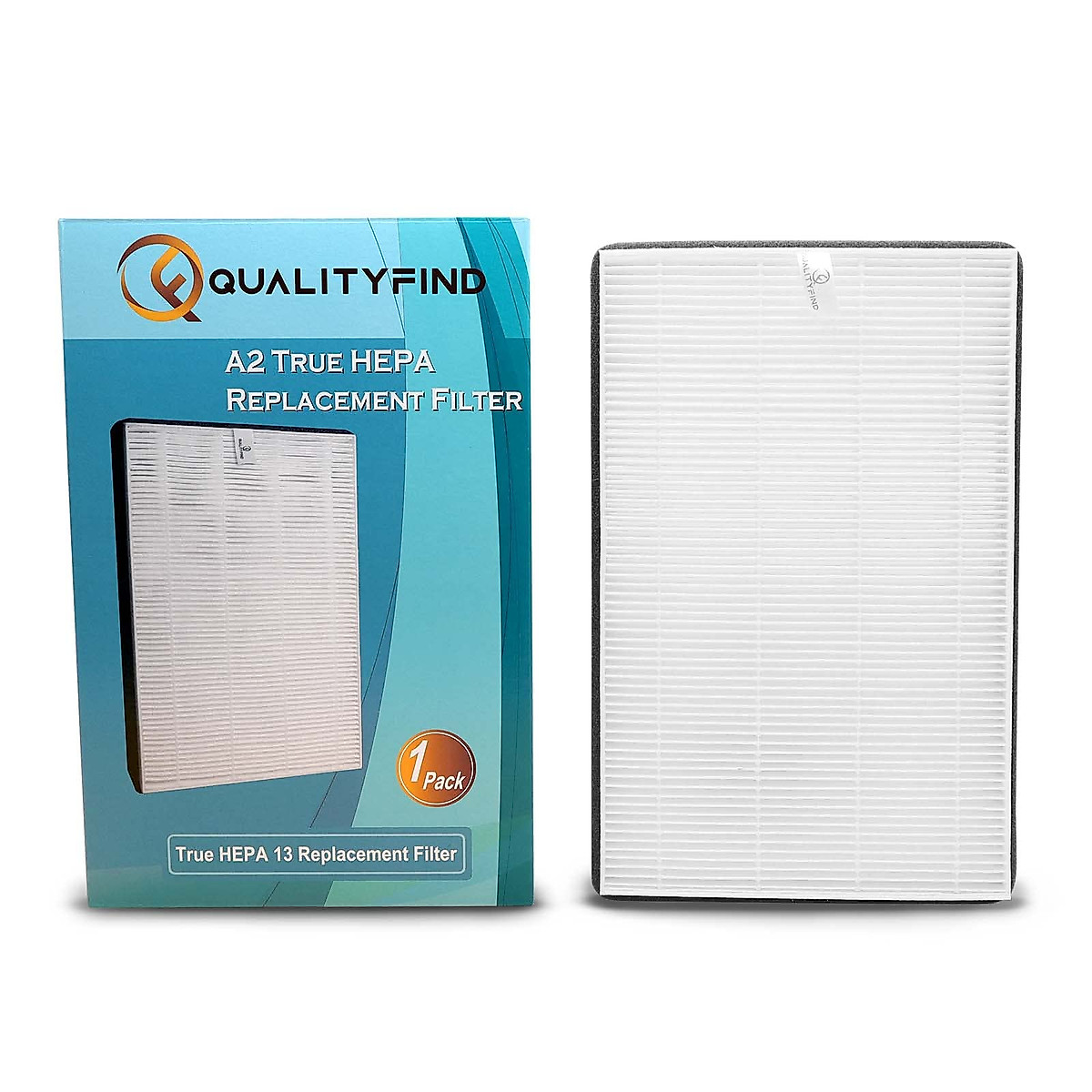 QUALITYFIND A2 True HEPA Replacement Filter Compatible with 3M Air Purifier FAP-C02-A2, FAP-C03-A2, FAP-T03-A2, 1 Pack