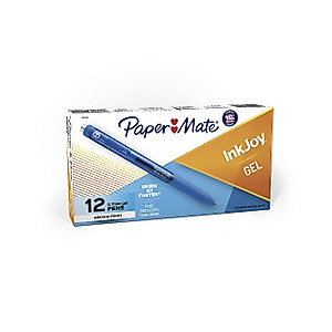 Paper Mate InkJoy Gel Pens, Medium Point, Pure Blue, 12 Count