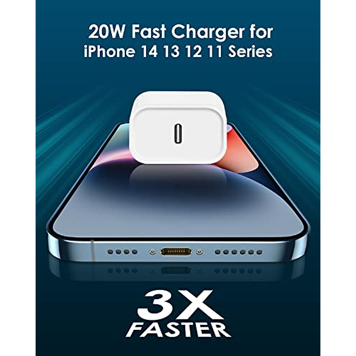 USB C Charger, 2 Pack 20W PD USB C Adapter iPhone Charger Block Type C Fast Charging Compatible with iPhone 14 13 12 11 Pro Max, 14 Plus, XR XSMAX, iPad, Google Pixel 4XL/4/3XL