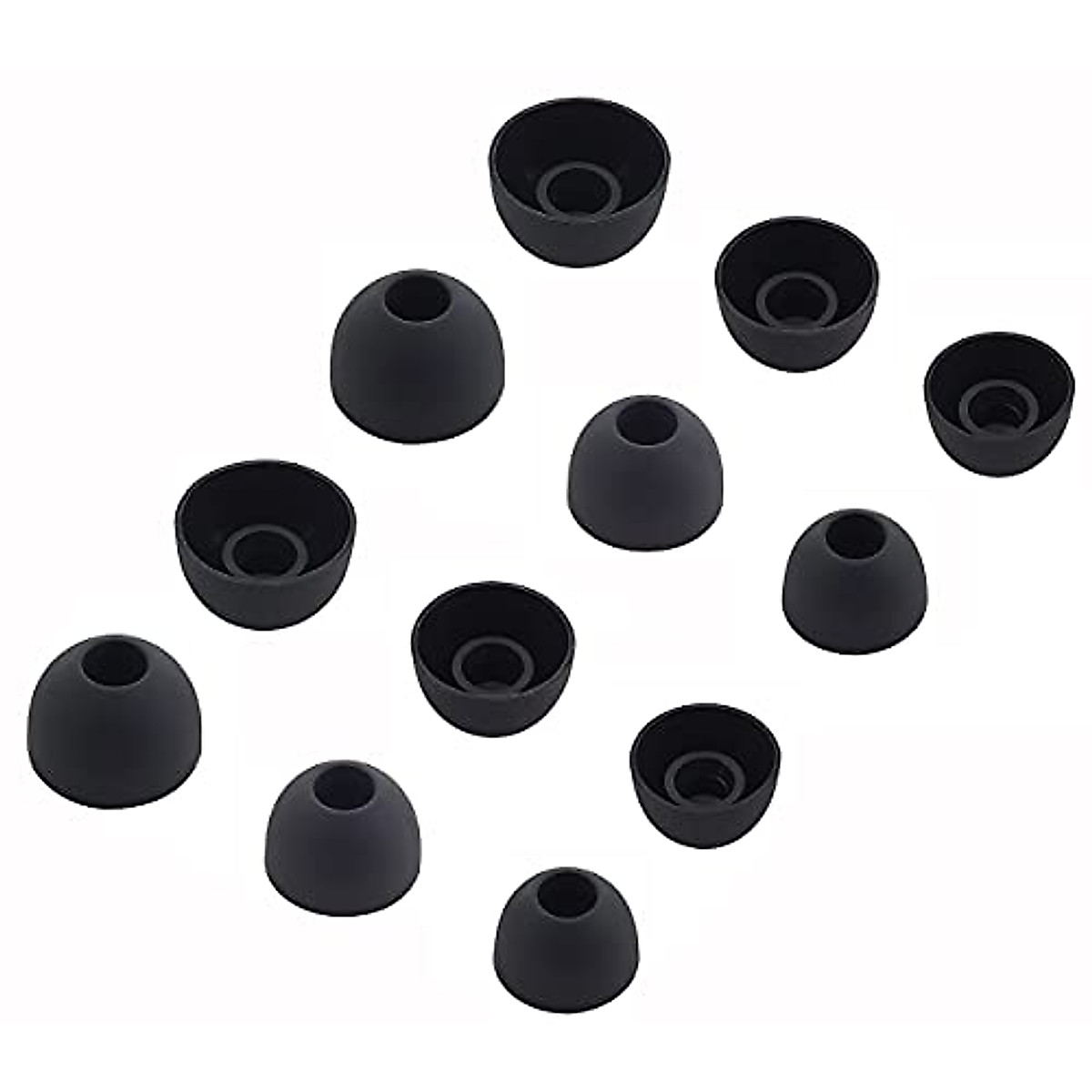 ALXCD Ear Tips Compatible with Skullcandy Sesh Evo Indy Evo Earbuds, 6 Pairs S/M/L 3 Sizes Soft Silicone Tips Replacement Earbuds Tips, Compatible with Skullcandy Indy Evo Sesh Evo S, Black SML