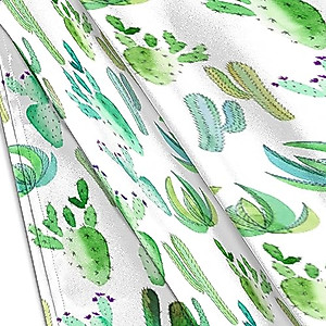 Tropical Cactus Themes Satin Pillow Cases Silk Satin Pillowcase for Hair and Skin Standard Set of 2 Super Soft Silk Pillowcase with Envelope Closure (20x26 in)