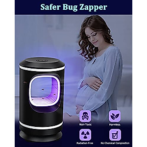 Bug Zapper Indoor, GILAYGROW Insect Trap, Fly Trap, Quiet Fruit Flies Mosquito Killer Trap, Mosquito Lamp, Electric Mosquito Zapper for Bedroom, Living Room, Office, Kitchen (Black)