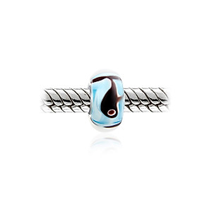 Bling Jewelry Nautical Whale Ocean Murano Glass .925 Sterling Silver Core Spacer Bead Fits European Charm Bracelet For Women For Teen