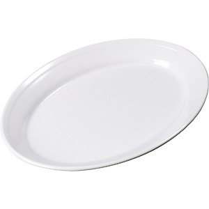 Carlisle FoodService Products 4356002 Dallas Ware Melamine Oval Platter Tray, 12" x 8.50", White (Pack of 24)