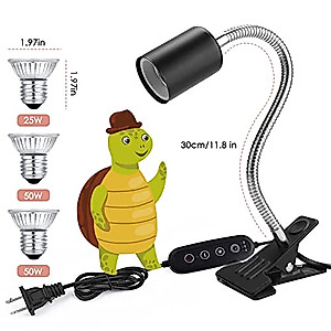 CRRZT Reptile Heat Lamp: 360° Rotatable, Timing & Dimming, 3Pack E27 UVB/UVA Basking Lights (1 * 25W & 2 * 50W)