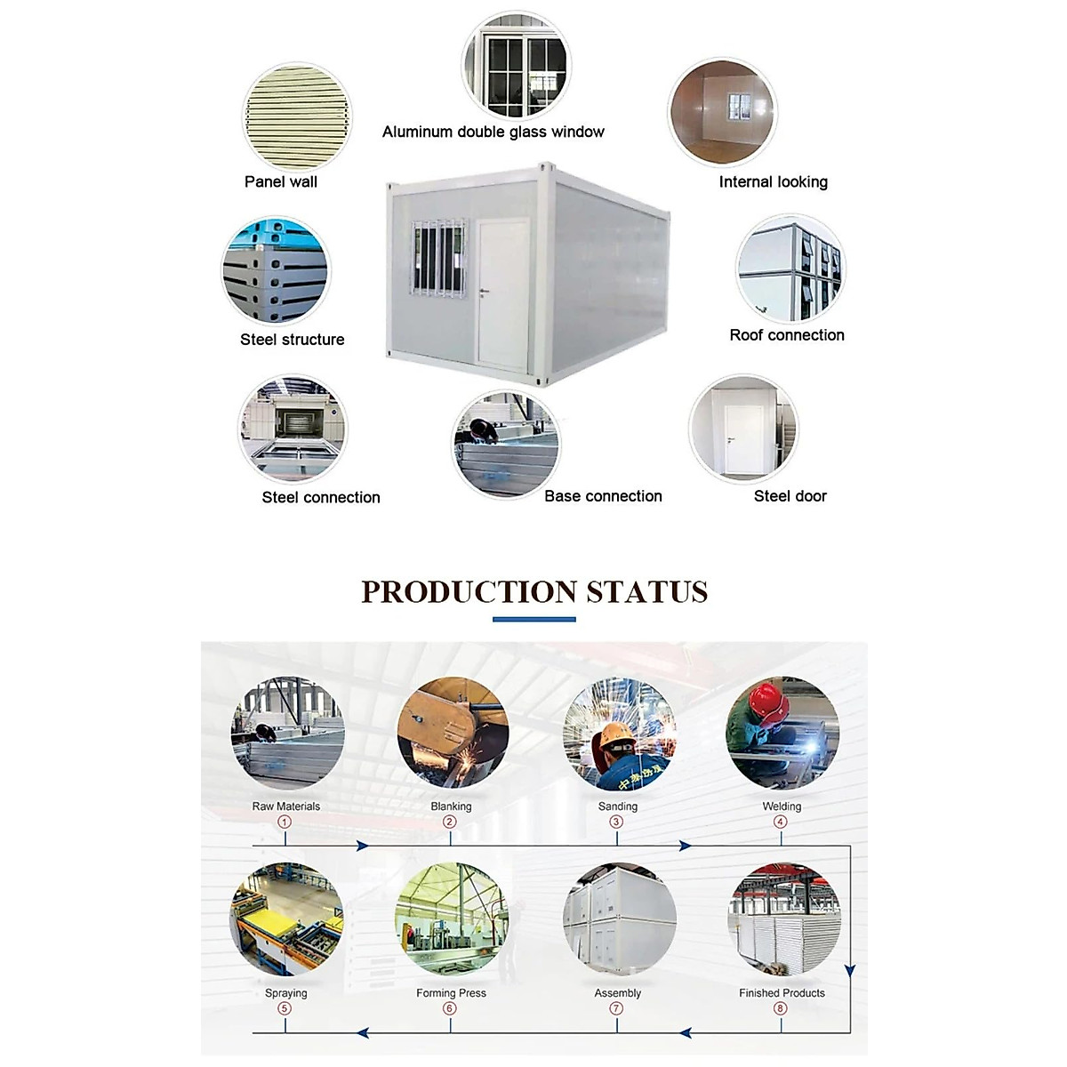 Fast Build Folding Double Wings Rooms Expandable Prefab Container House with 2/3 Bedrooms and Bathroom