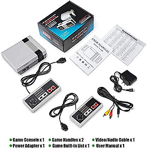 Retro Game Console, Classic Handheld Video Game Console, Built-in 620 in 1 FC Classic Video Games- AV Output Mini NES Console Plug and Play with 2 Controllers for Kids and Adults, Birthday Gift.