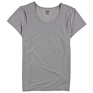 Reebok Women's Gym & Workout T-Shirt - Dynamic Fitted Performance Short Sleeve Athletic Top, Dynamic Ss Silver Sconce Heather, Small