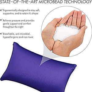 12" x 20" Throw Pillow – Dark Lavendar: 1 PCS Luxurious Premium Microbead Pillow With 85/15 Nylon/Spandex Fabric. Forever Fluffy, Outstanding Beauty & Support. Silky, Soft & Beyond Comfortable