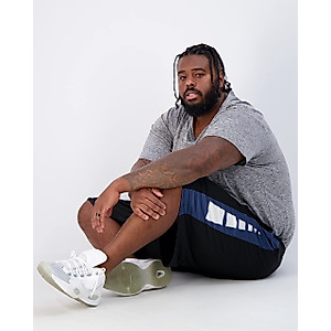 Real Essentials Men's Big & Tall Quick Dry 5X Shorts, 3 Pack - Athletic, Gym, Jogging, Running, Workout, 10'' Inseam, Breathable, Lightweight, Mid Rise