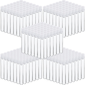 Xuhal 500 Pcs Test Tubes 10 ml Clear Plastic Test Tubes with Caps 16 x 100 mm Small Propagation Tubes for Scientific Experiments Plant Propagation Powder Spices Candy Storage