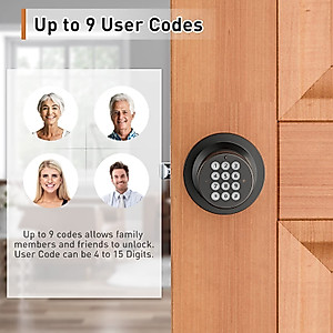 Signstek Keyless Entry Door Lock,Door Knob with Keypad，Smart Code Door Lock,Mute mode,Passage function, Easy to Install,Oil Rubbed Bronze