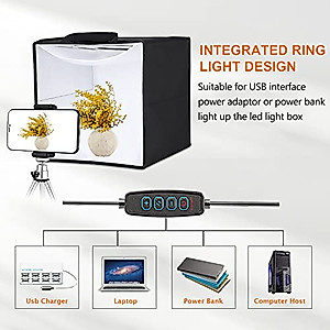 Goottan Photo Studio Light Box, 12"x12" Professional Photo Shooting Tent Box Lighting Kit with 120 LED Lights and 6 Backdrops, Portable Light Box Photography for Small Items