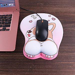 Vctitil Ergonomic Mouse Pad with Wrist Support, Mouse Pad with Wrist Rest for Gaming Working, Gel Mouse Pads with Non-Slip Pu Base(Blue)