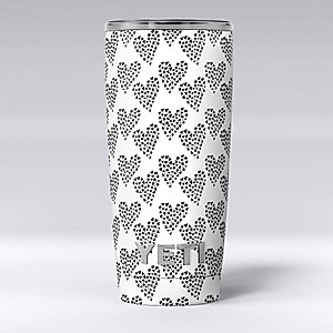 Design Skinz Slate Black Tiny Hearts Within Hearts - Skin Decal Vinyl Wrap Kit Compatible with The Yeti Rambler Cooler Tumbler Cups