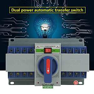 220V 63A 4P Automatic Transfer Switch, Mini Dual Power Automatic Transfer Switch Circuit Breaker High Sensitive Response Dual Electronic Power Circuit Breaker