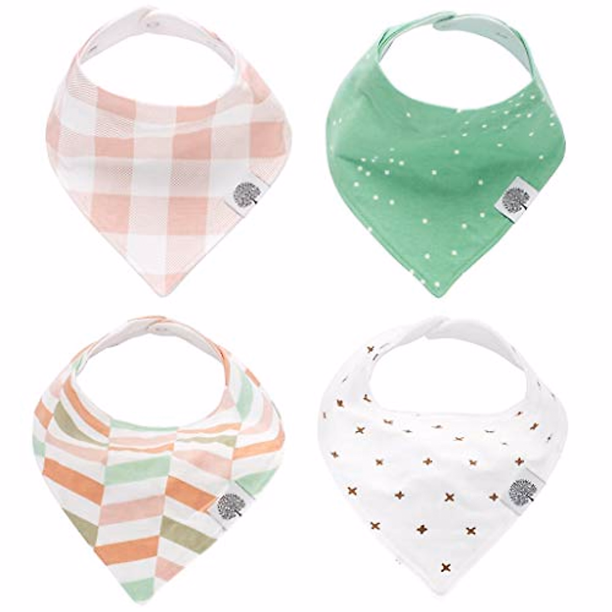 Parker Baby Bandana Drool Bibs 4 Pack Baby Bibs for Girls - "Lincoln Set"