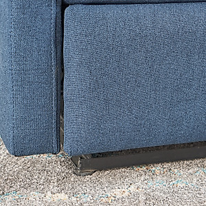 Christopher Knight Home GDFStudio Hana Plush Cushion Tufted Back Loveseat Recliner (Fabric/Navy Blue)., 37D x 46.5W x 40H in