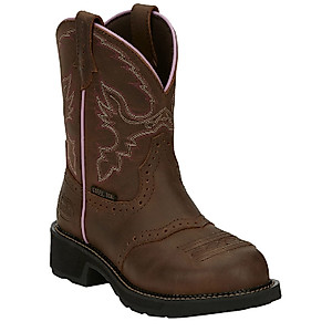 Justin Women's Wanette Western Work Boot Steel Toe Distressed Brown 7.5 M US