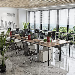 Bonzy Home Conference Tables 14ft Office Computer Desk for Meeting Room Study Writing Printer Table for 16 People Save Space Design Rustic Vintage Brown 6PCS (165.3"x47.2"x29.5")