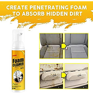 Car Magic Foam Cleaner, Foam Cleaner All Purpose, Foam Cleaner for Car and House Lemon Flavor, Powerful Stain Removal Kit Foam Cleaner for Car, Kitchen, Bathroom, ect (30ml, 2Pcs)