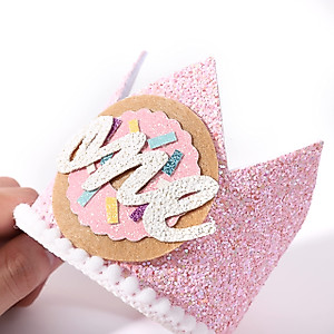 Rpvod 1st Birthday for Donut Baby Hat - Donut One Birthday Crown for Decoration,First Birthday Headpiece for Baby Girl,Best Party Supplies for Kids,Photo Booth Props Baby Showers