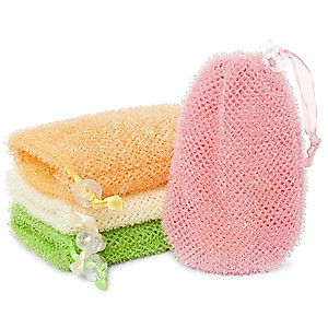 Juvale 4 Pack Soap Savers for Bar Soap with Drawstring Closure, Mesh Pouch for Exfoliating (4 Colors, 3.5 x 6 In)