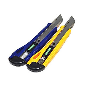 FixtureDisplays® Set of 4 Pcs Plastic Utility Box Cutter Plastic Safety Cutter,Mixed Color,Ship randomly102718 102718