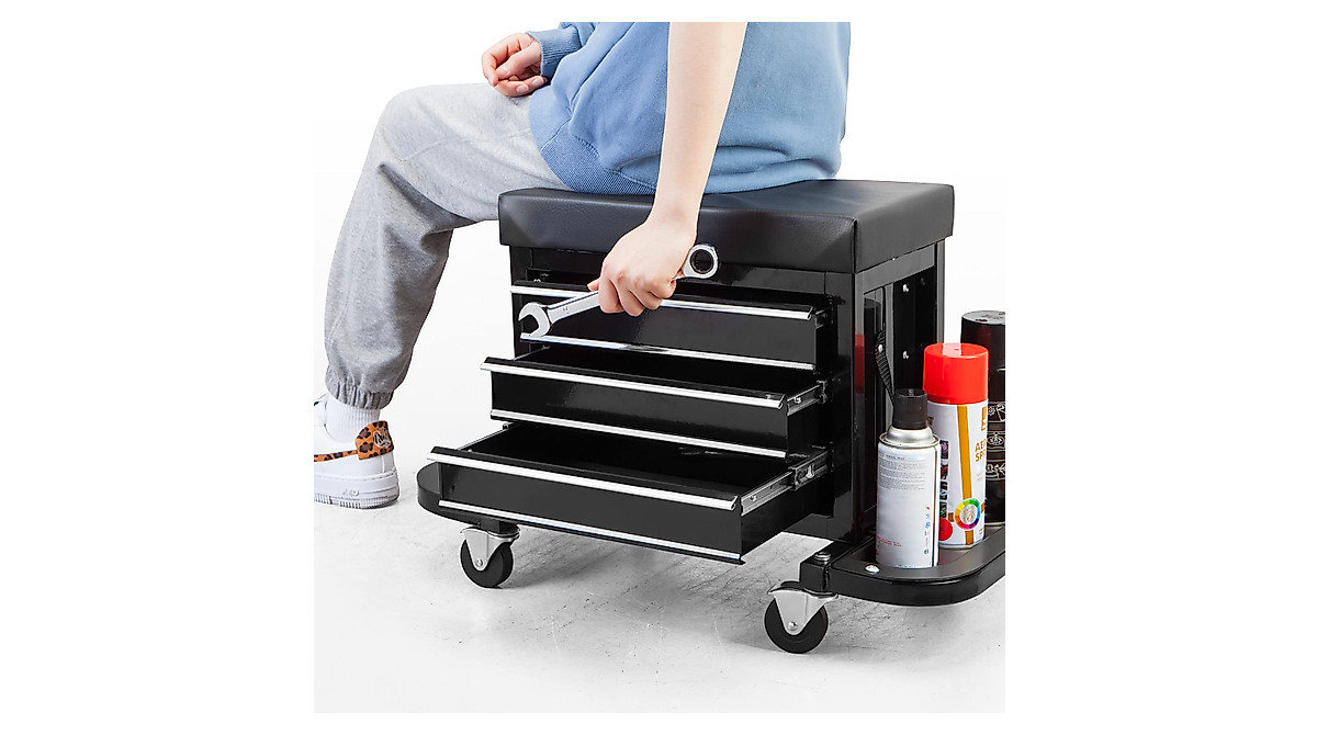 Torin Rolling Tool Chest & Padded Mechanic Creeper Seat