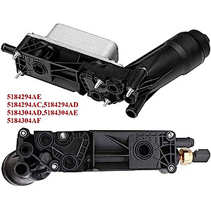 5184294AE Oil Filter Adapter Housing compatible with 2011 2012 2013 Chrysler Dodge Jeep 3.6L V6 Engine Oil Cooler Filter Assembly - 5184294AE oil filter housing by Lucky Seven