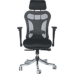 Balt Ergo EX Executive Mesh Office Chair, Ergonomically Adjustable, 28-Inch by 24-Inch by 51-Inch, Black (34434)